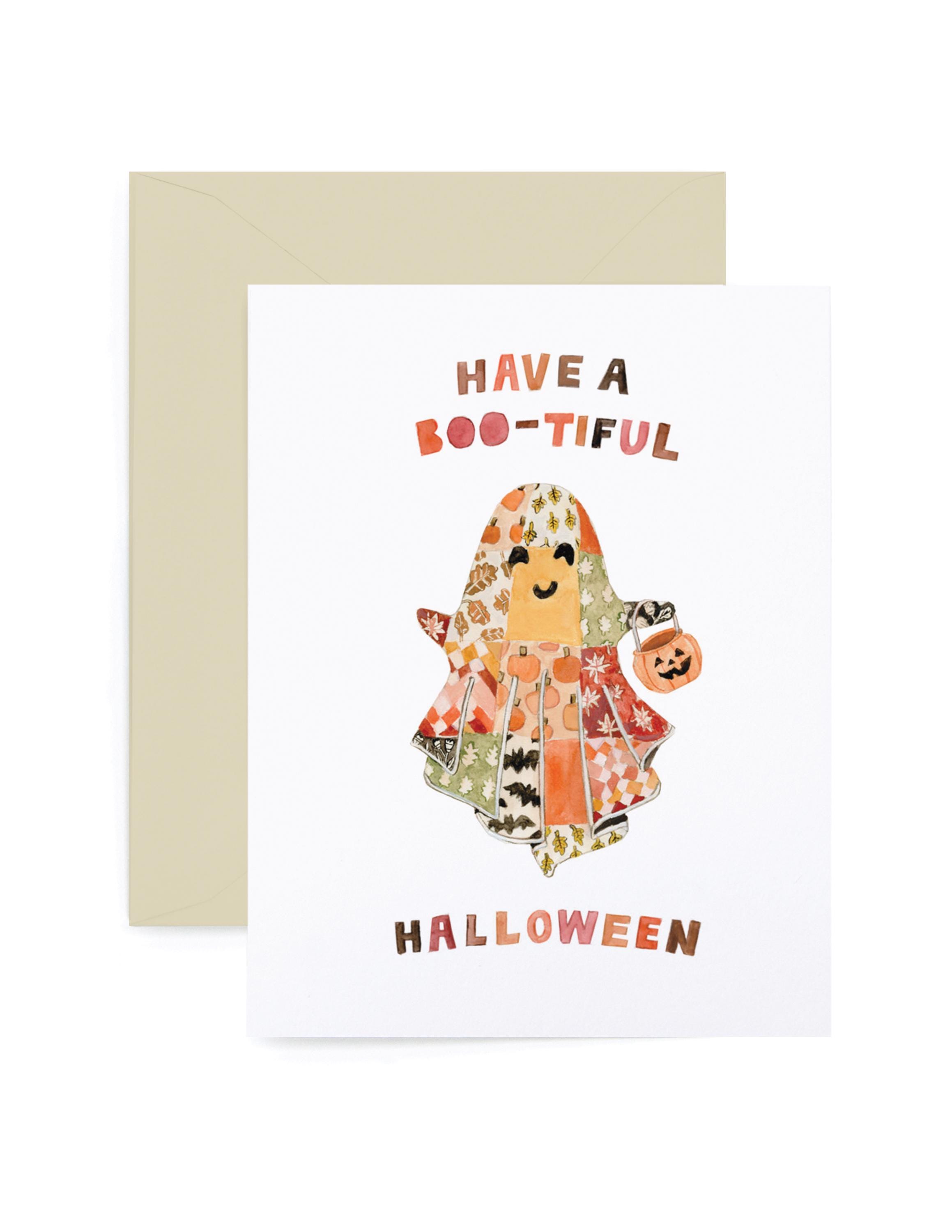 Happy Halloween Greeting Card | Cute Ghost Card | Fall Greeting Card ...