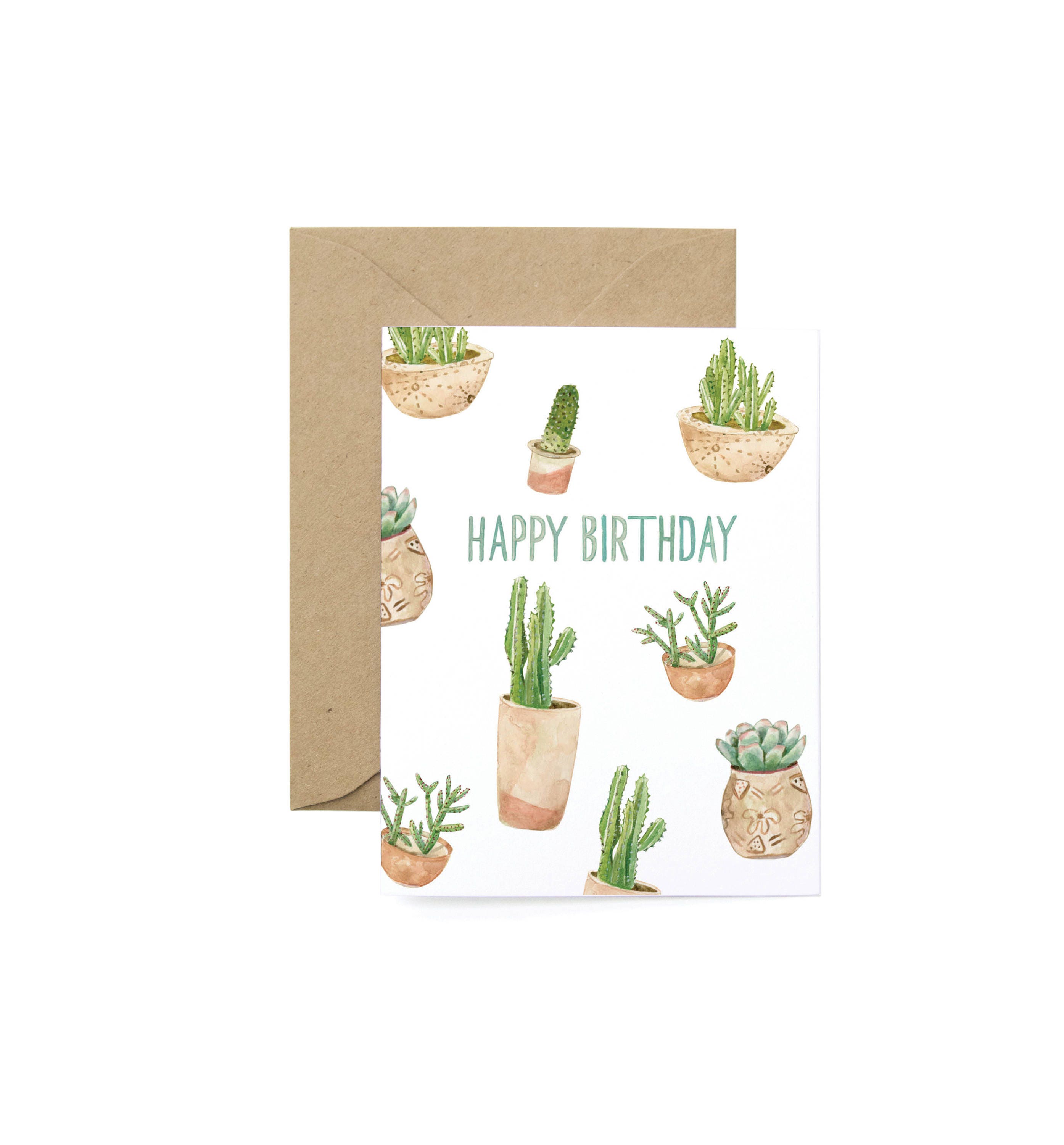 Cactus and Succulent Botanic Birthday Greeting Card | Etsy