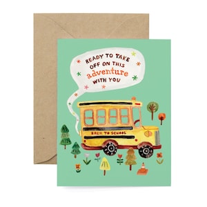 Back to School Teacher Greeting Card _ First Day of School Card for ...