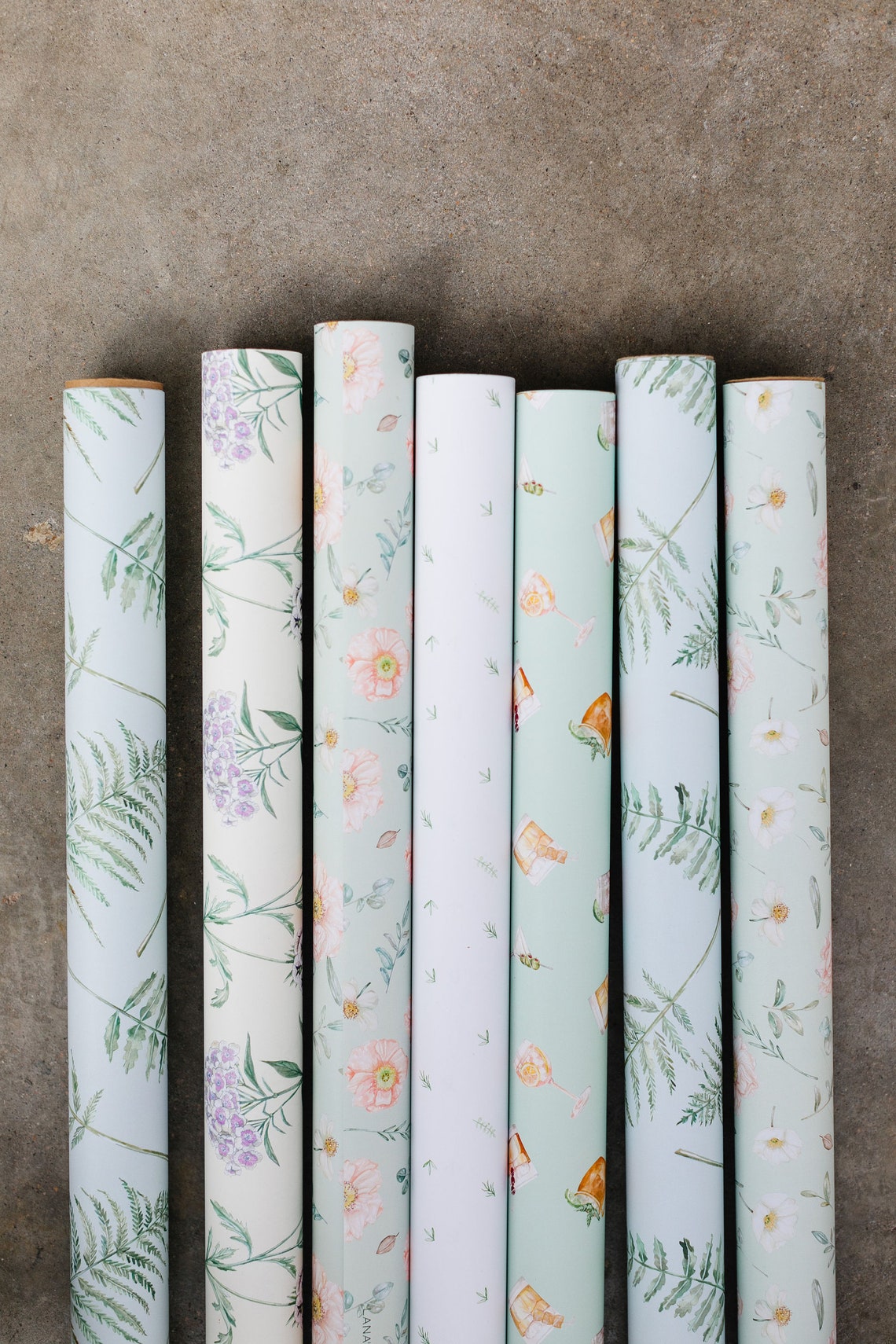 Fresh Spring Poppy Flower Gift Wrap Illustrated Botanic - Etsy