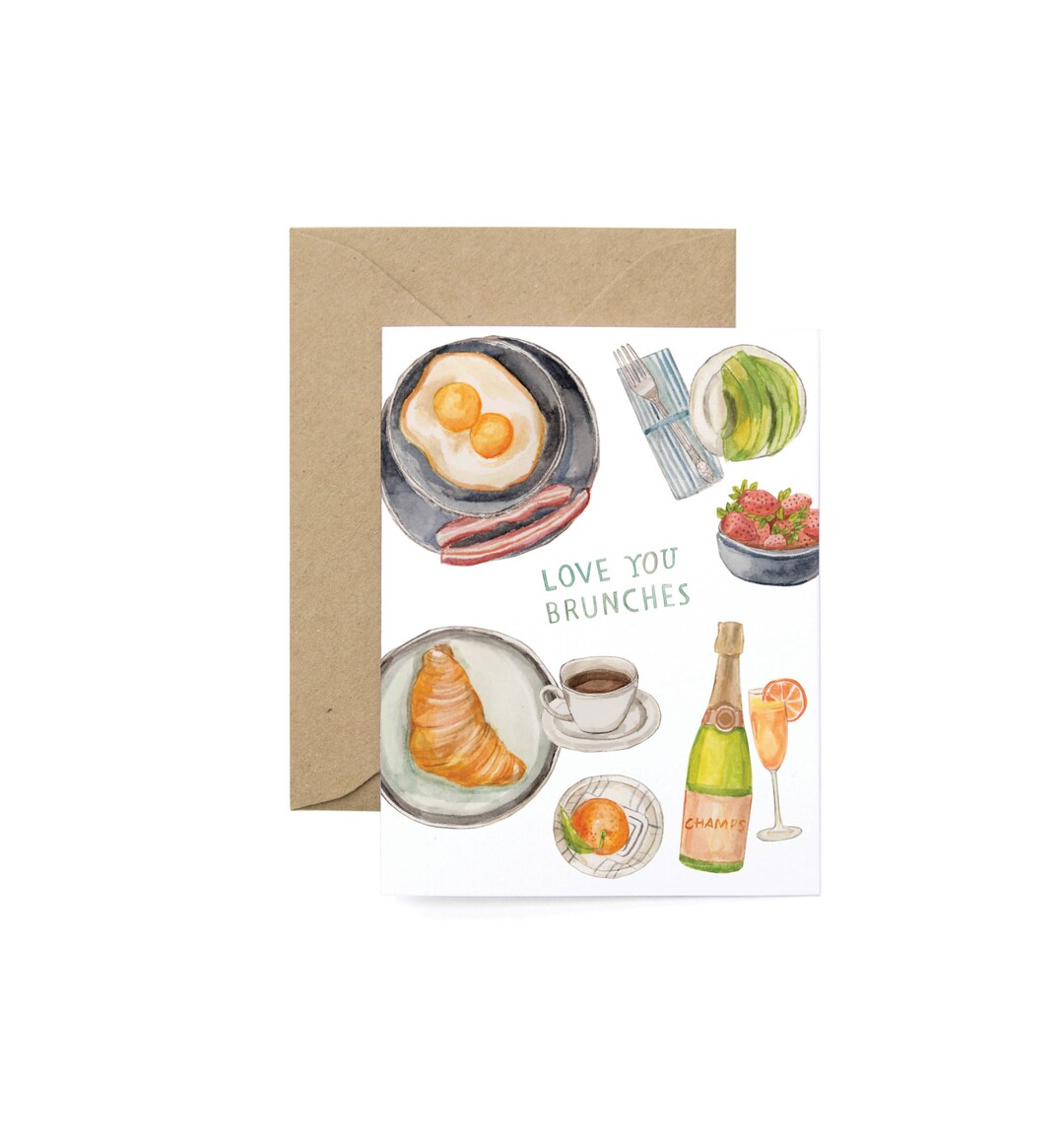 Love You Brunches Greeting Card Illustrated Love Just - Etsy