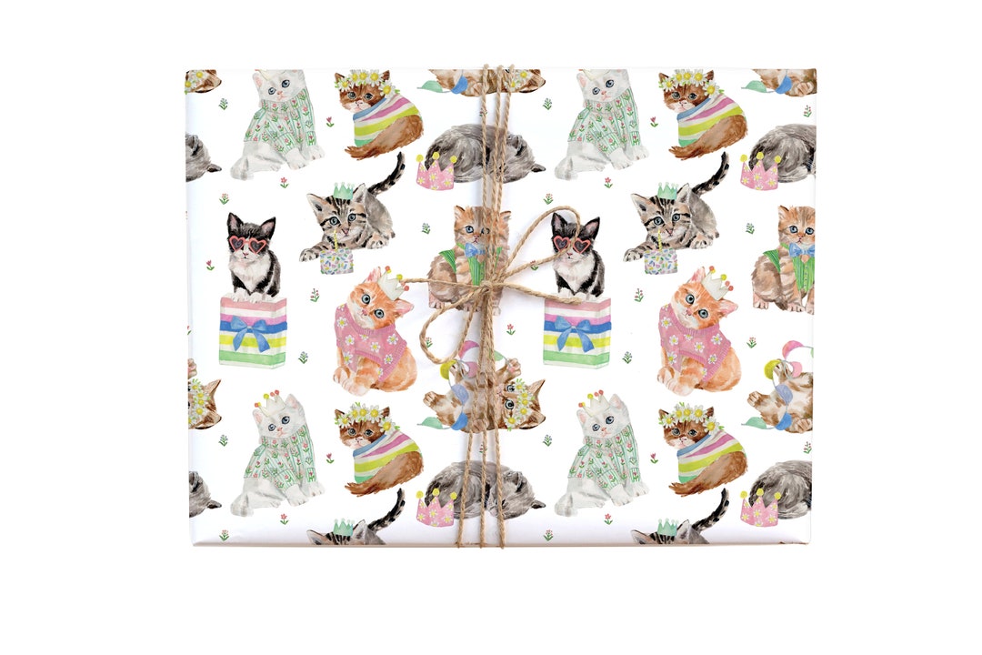 Birthday Kittens Gift Wrap – Playful Cat Wrapping Paper - Etsy.de