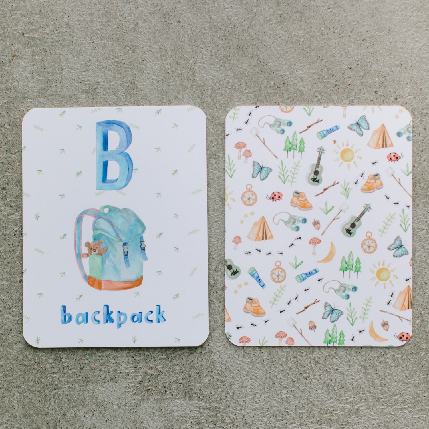 ABC Camping Flash Cards for Kids Nature Themed Alphabet - Etsy Canada