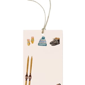 Winter Gear Holiday Gift Tag Set – Illustrated Christmas Name Tags ...
