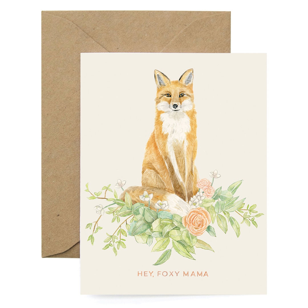 Hey, Foxy Mama Card - Illustrated Greeting Card, Anniversary, Gift for ...
