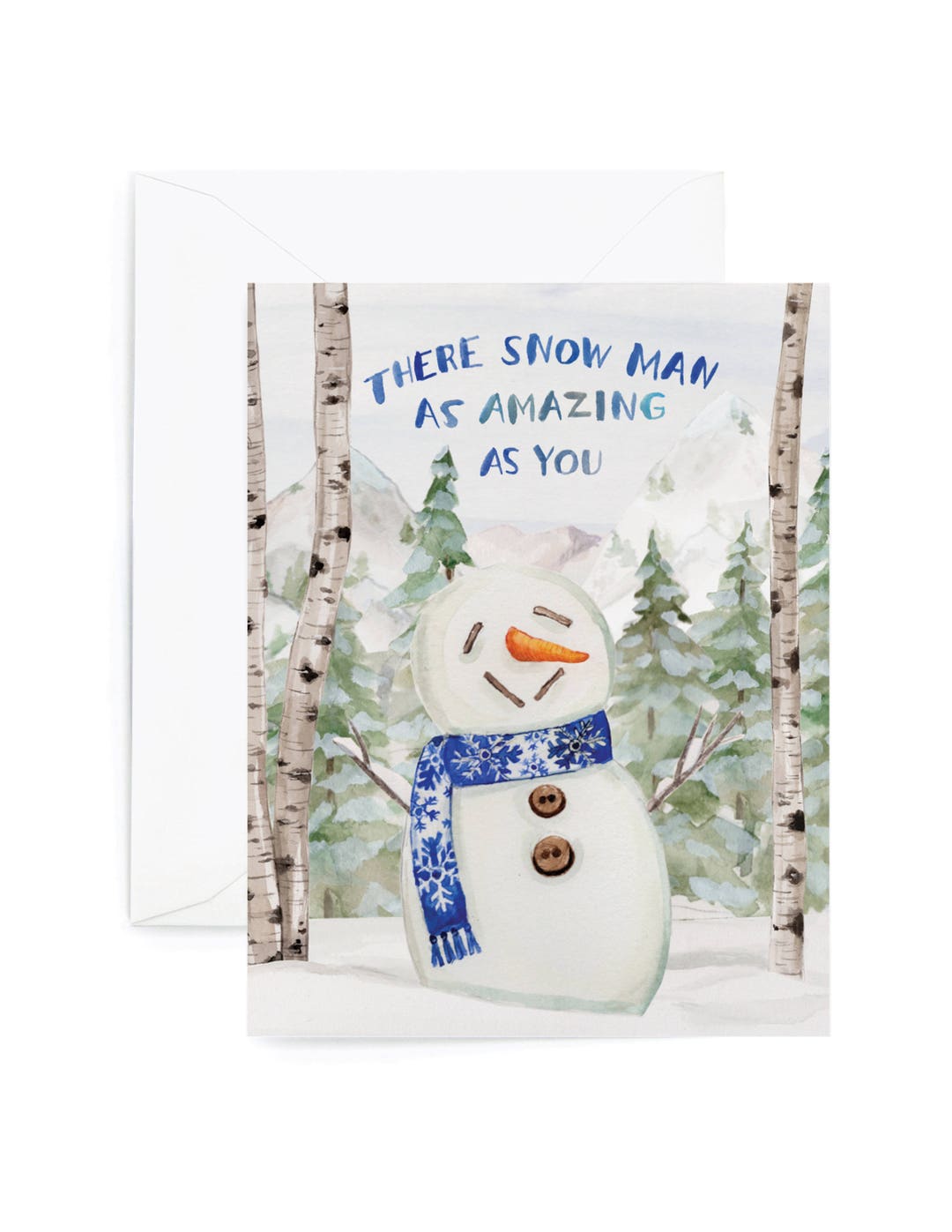 Amazing Snowman Winter Holiday Greeting Card Illustrated - Etsy