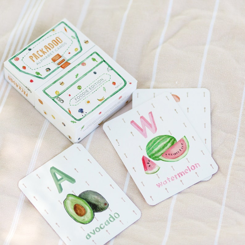 Food Alphabet Flashcards Foodie Themed ABC Flash Cards - Etsy