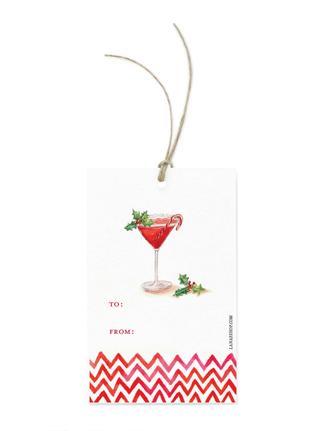 Martini Cocktail Holiday Gift Tag Sets Illustrated - Etsy