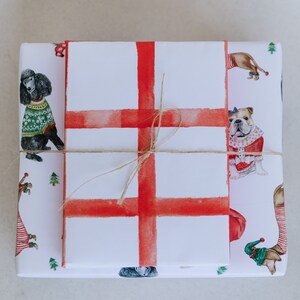 Red Checkered Pattern Holiday Gift Wrap Illustrated Celebration ...