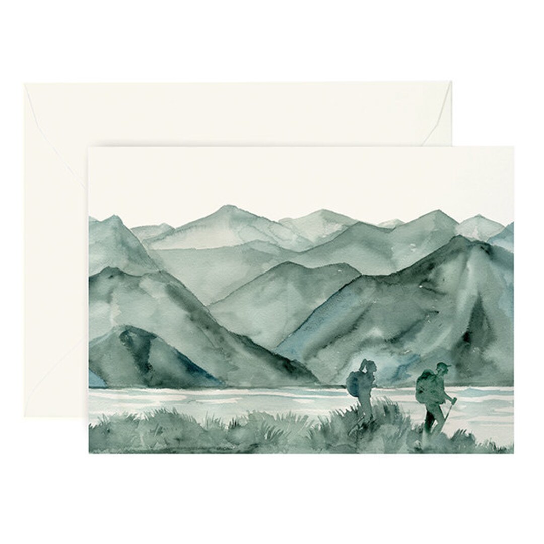 Adventure Couple Card - Hiking Greeting Card With Envelope Liner ...