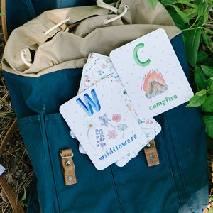 ABC Camping Flash Cards for Kids Nature Themed Alphabet Flashcards ...