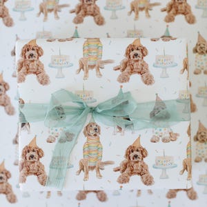 Birthday Dogs Gift Wrap - Happy Birthday Wrapping Paper - Recyclable ...