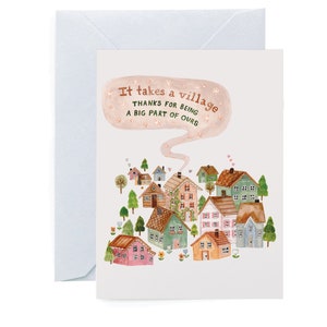 It Takes a Village Card- Card for Nanny, Card for Babysitter, Card for ...