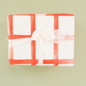 Red Checkered Pattern Holiday Gift Wrap Illustrated Celebration ...