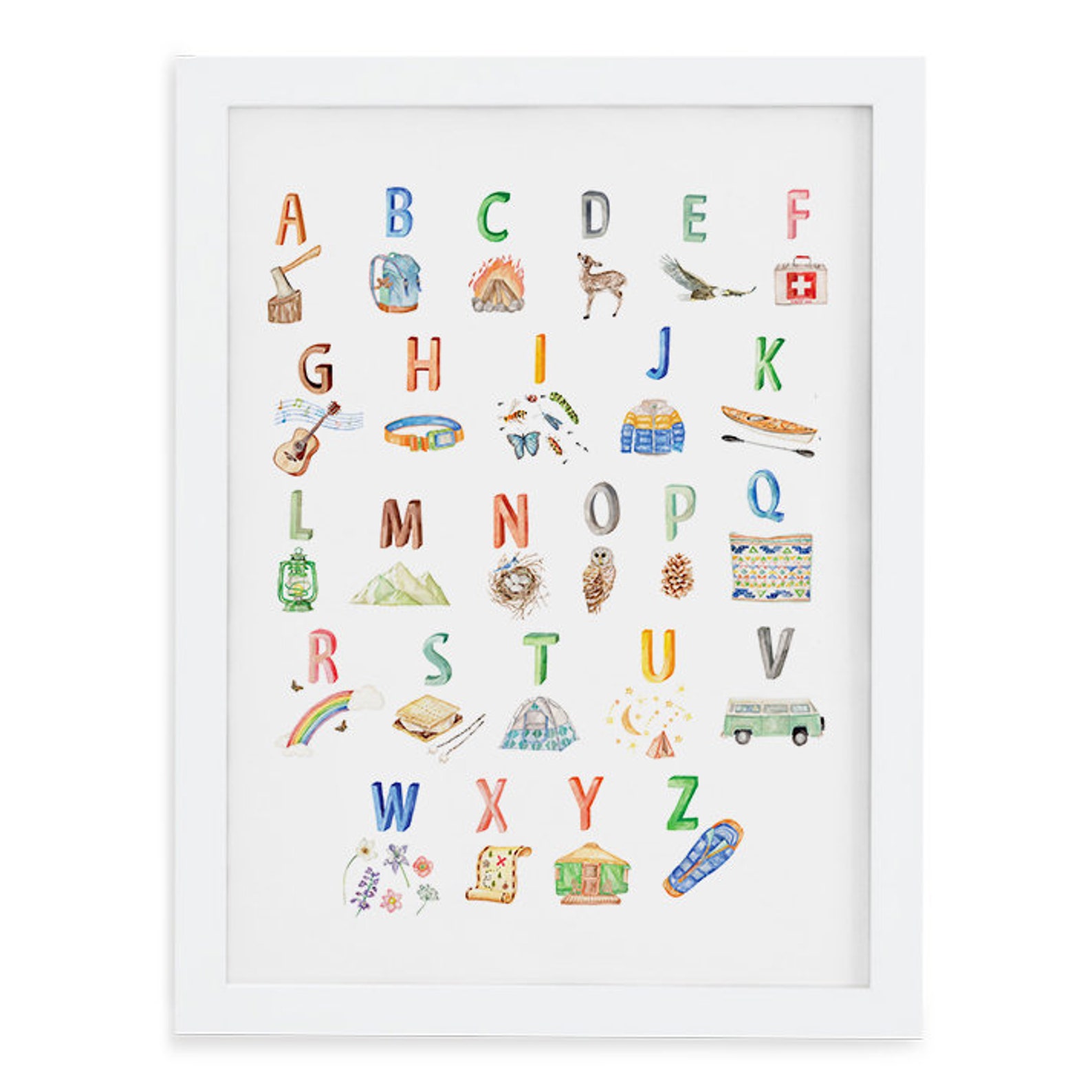 Alphabet Camping Art Print ABC Poster Perfect for - Etsy