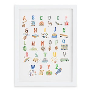 Alphabet Camping Art Print ABC Poster Perfect for Playrooms, Nurseries ...