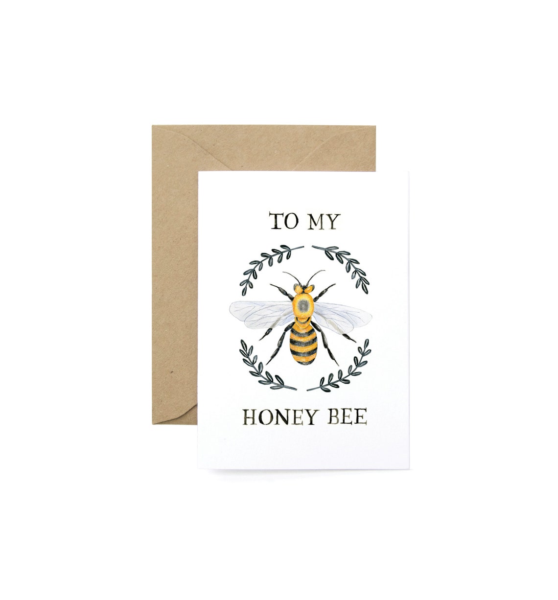 To My Honey Bee Greeting Card Illustrated Love You | Etsy