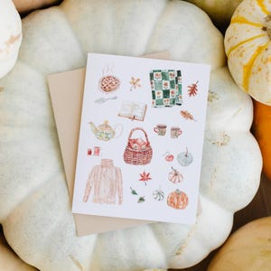 Happy Fall Greeting Card | Cute Autumn Card | Thanksgiving Card ...