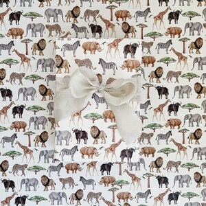 Wrapping Paper Featuring Safari Animals Cute Gift Wrap for Kids ...