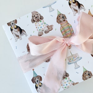 Birthday Dogs Gift Wrap - Happy Birthday Wrapping Paper - Recyclable ...