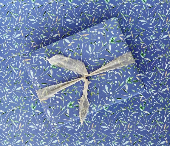 Botanical Greenery Wrapping Paper This Recyclable Wrapping - Etsy