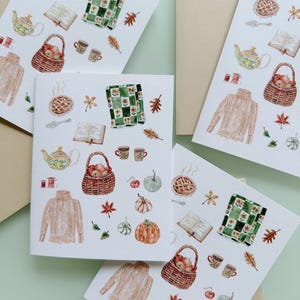 Happy Fall Greeting Card | Cute Autumn Card | Thanksgiving Card ...