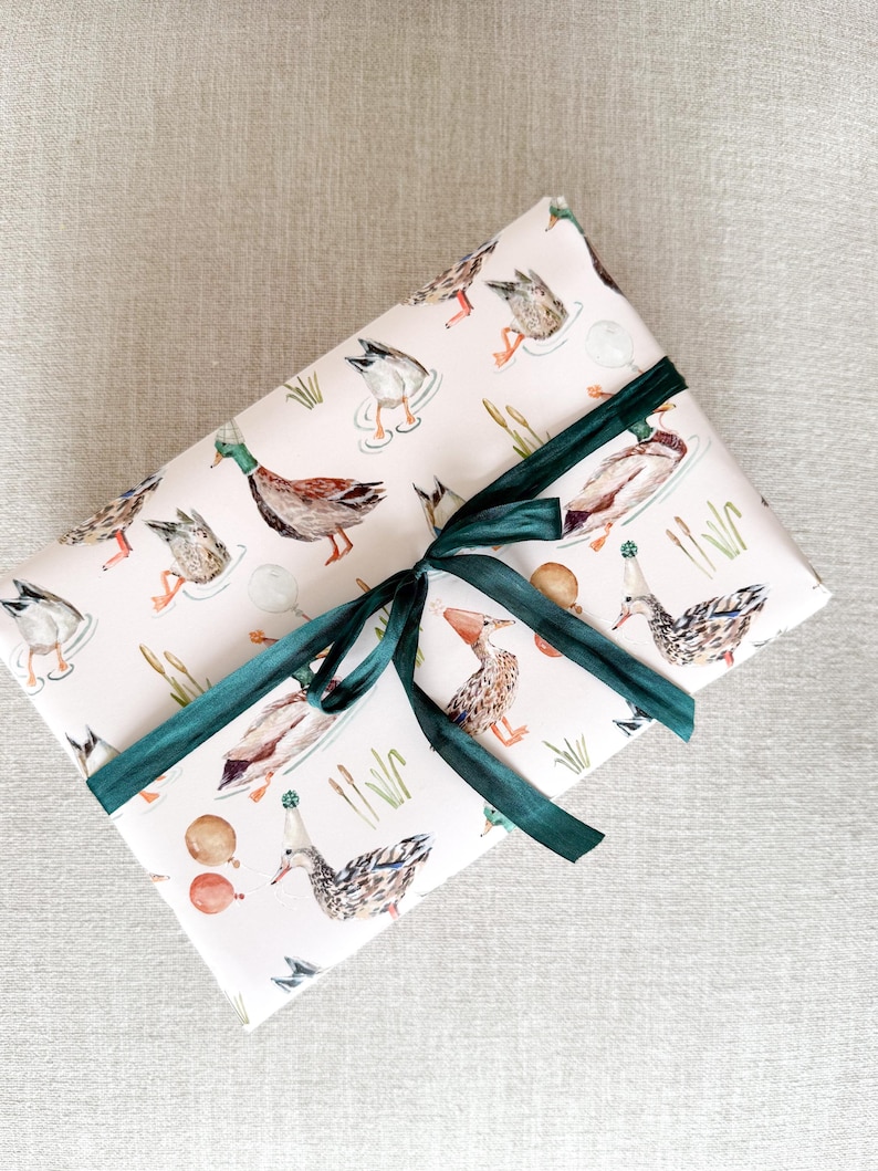 Birthday Duck Gift Wrap Roll- One Lucky Duck Birthday Party, Birthday ...