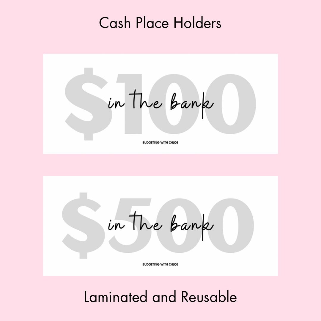 Cash Place Holders Laminated and Reusable 6 Denominations Options ...