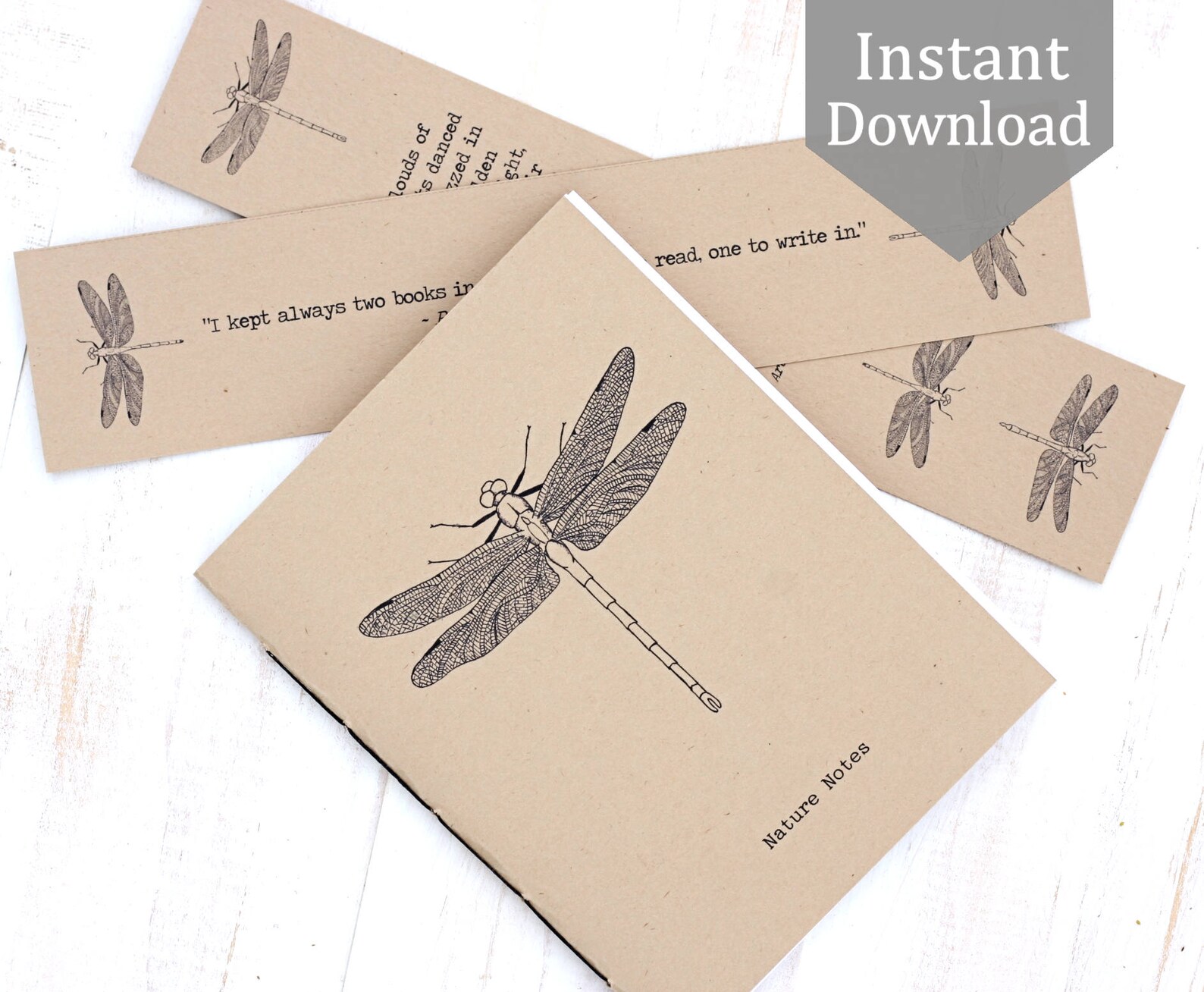 3 Pocket Nature Notebook Covers 6 Bookmarks Digital - Etsy