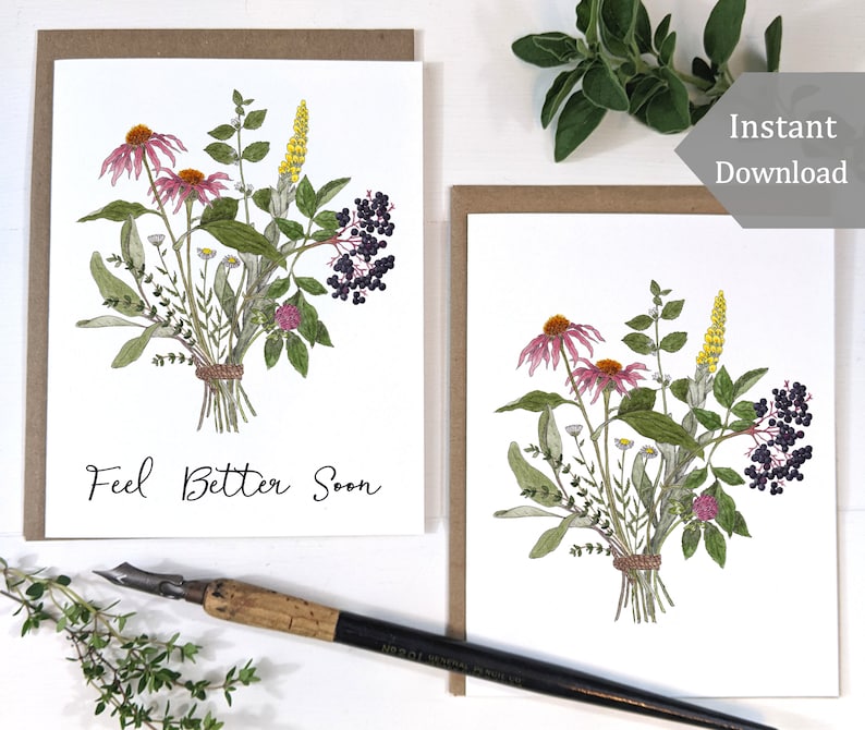 Printable Feel Better Soon Cards Get Well Soon and Blank - Etsy