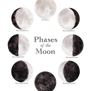 Phases of the Moon Print - for Both the NORTHERN and SOUTHERN ...