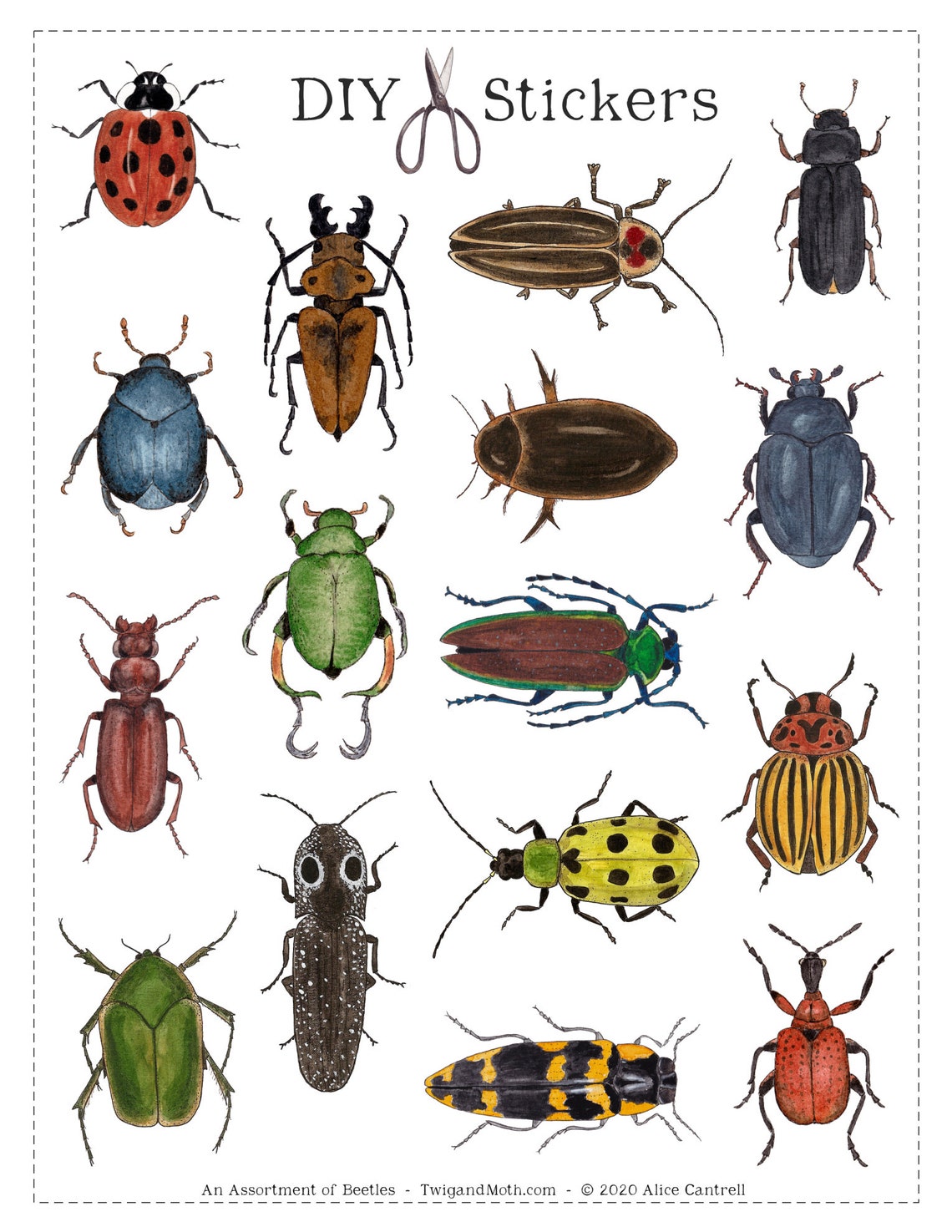 Printable Nature Stickers 80 Digital DIY Printable Stickers | Etsy