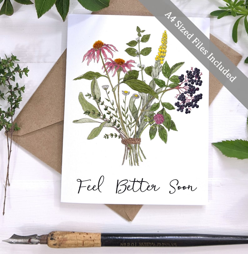 Printable Feel Better Soon Cards Get Well Soon and Blank - Etsy