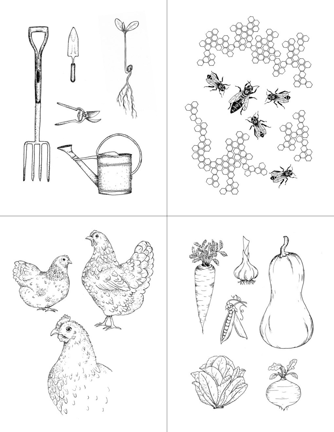 Printable Farm Cards Gardening Homestead Chickens Bees | Etsy