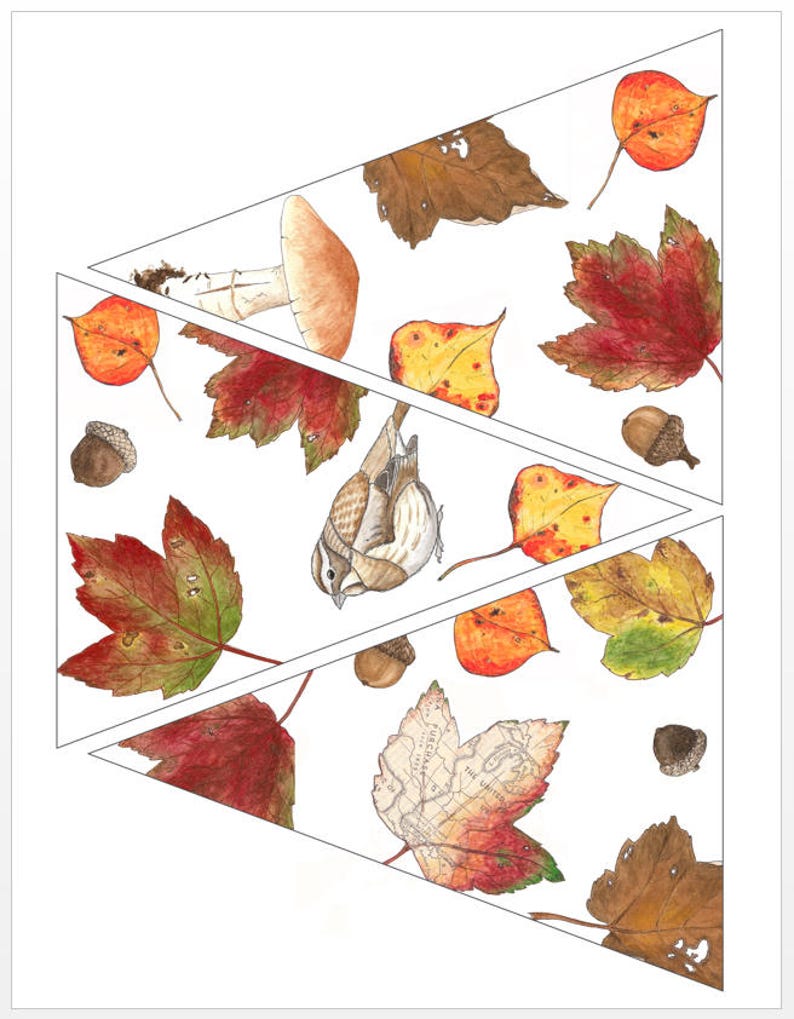 Autumn Bunting Digital Printable PDF School Room Art - Etsy