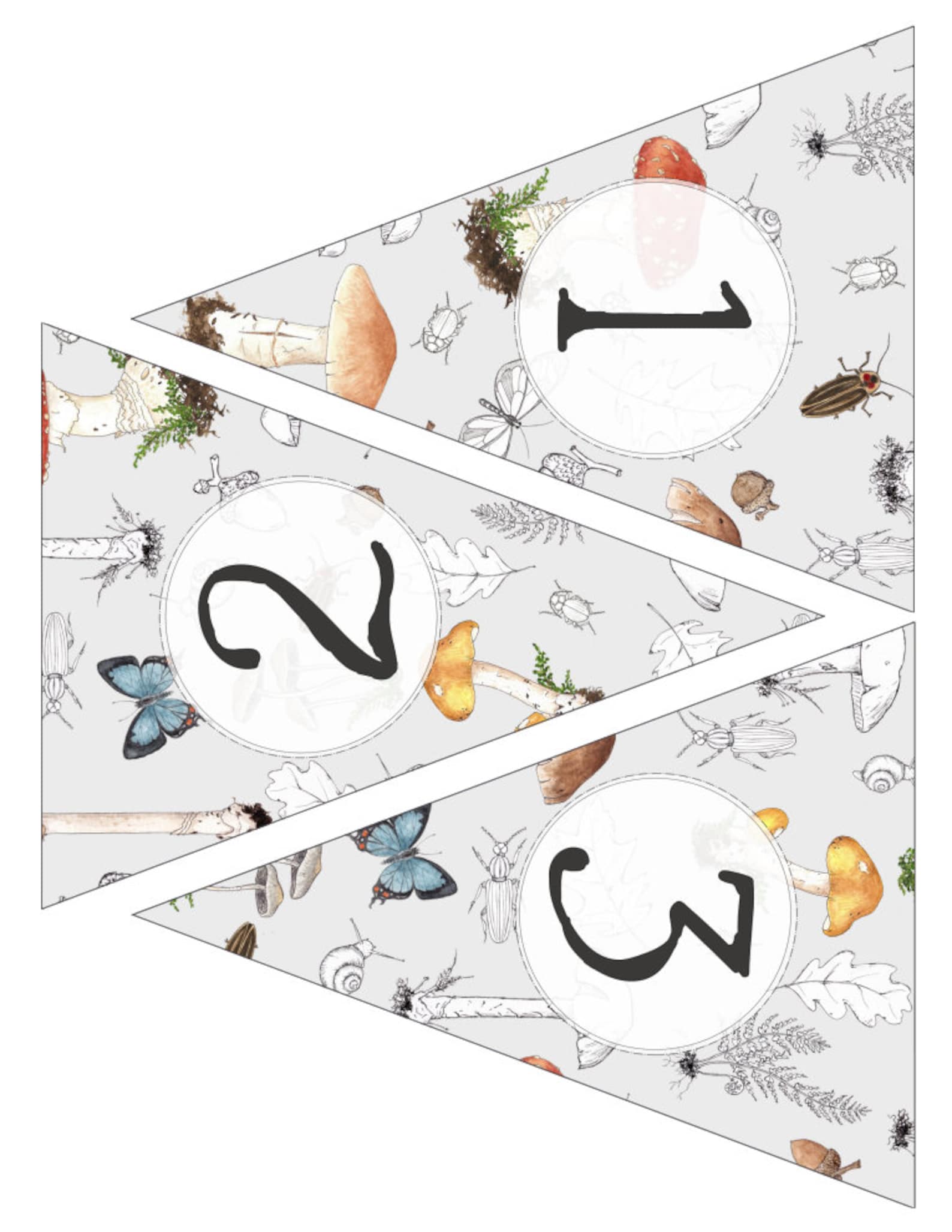 Printable Customizable Woodland Bunting Banner Digital | Etsy