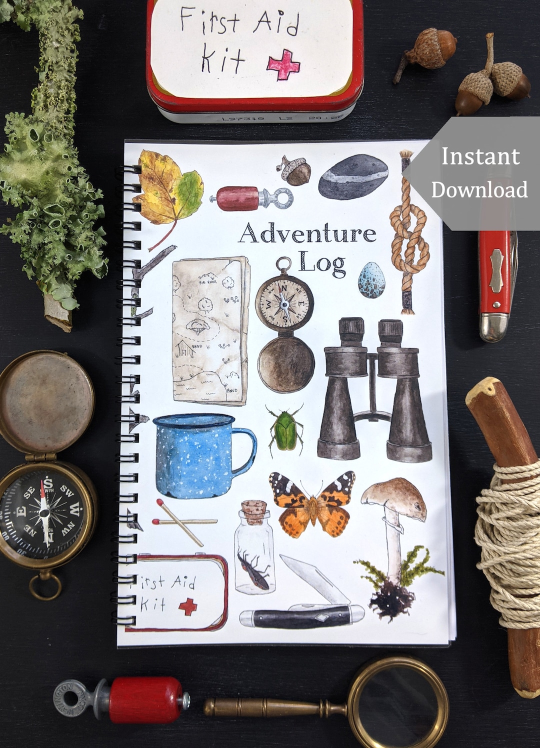 DIGITAL Adventure Log for Kids - Half-page Size - 104 Printable Pages ...