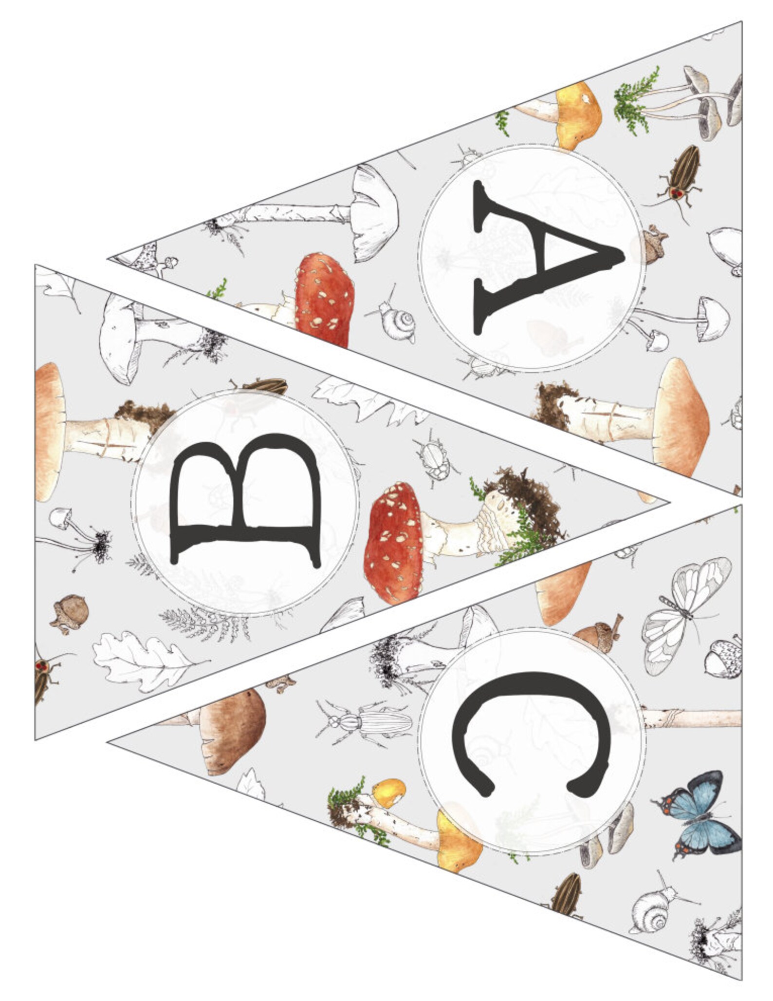 Printable Customizable Woodland Bunting Banner Digital | Etsy