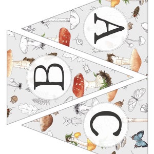 Printable, Customizable, Woodland Bunting, Banner - Digital - DIY PDF ...