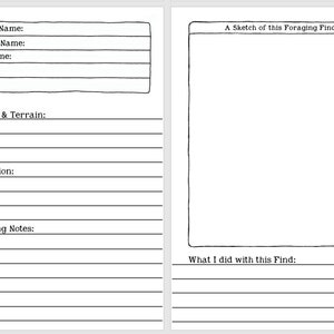 DIGITAL Foraging Log for Kids - Half-page Size - 104 Printable Pages ...