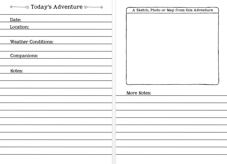 DIGITAL Adventure Log for Kids Half-page Size 104 - Etsy