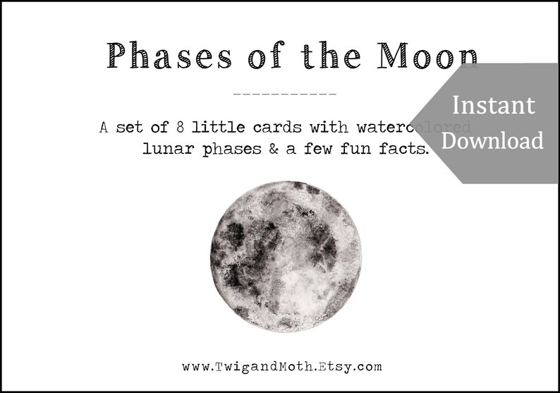 Phases of the Moon Cards Northern & Southern Hemisphere - Etsy UK