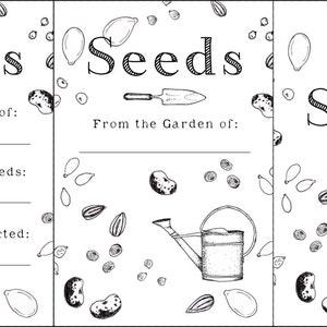 Seed Envelopes & Tags - Digital - Printable PDF + Gardening Notebook ...