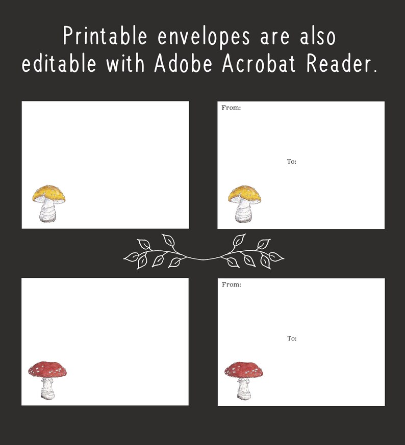 Mushrooms Printable Stationery Letter Writing Papers - Etsy