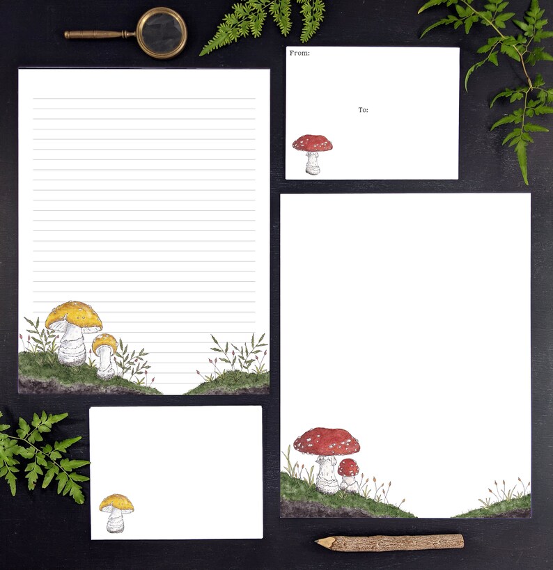 Mushrooms Printable Stationery Letter Writing Papers - Etsy