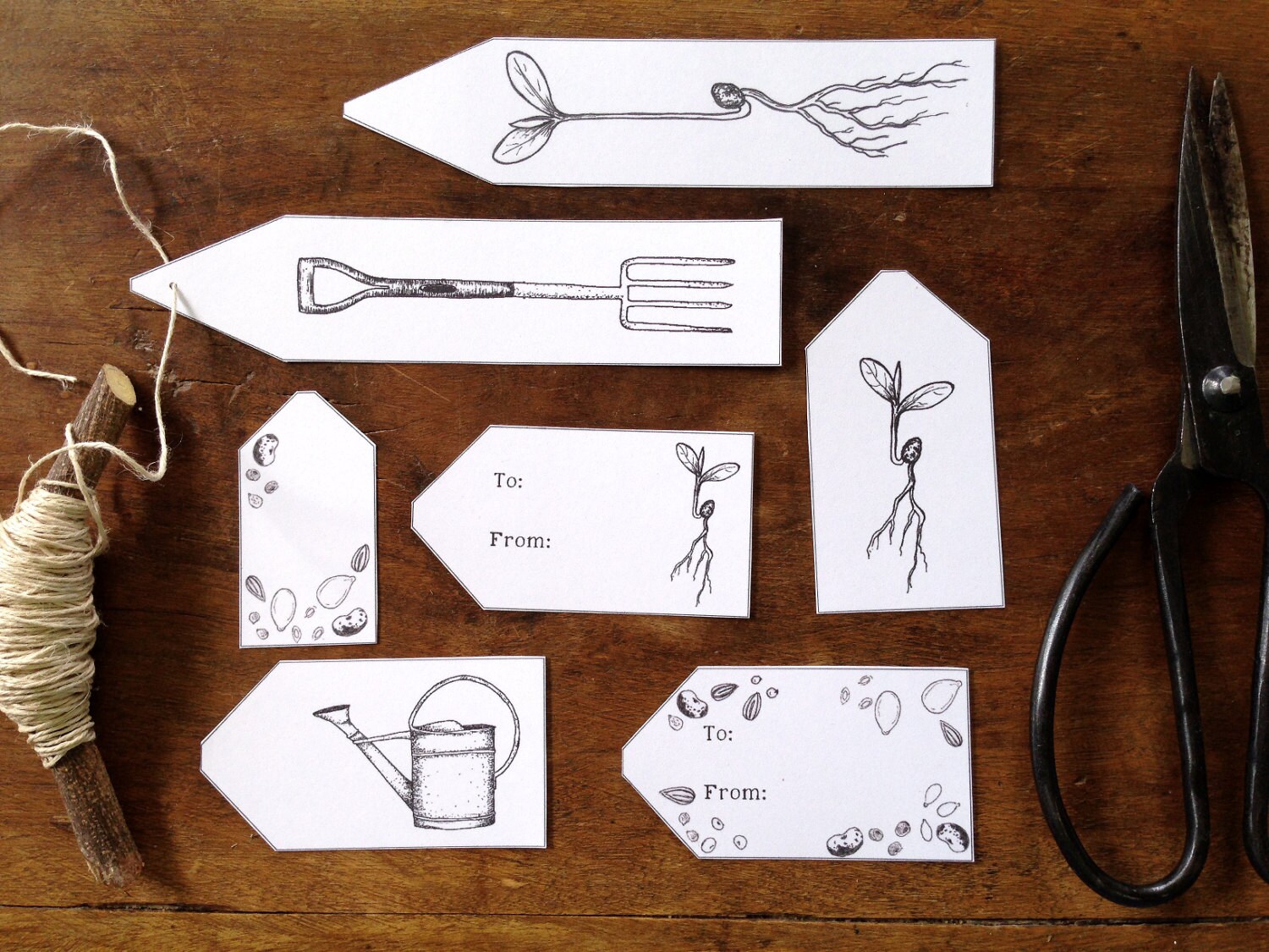 Seed Bundle - Seed Envelopes & Tags + Gardening Notebook Cover With ...