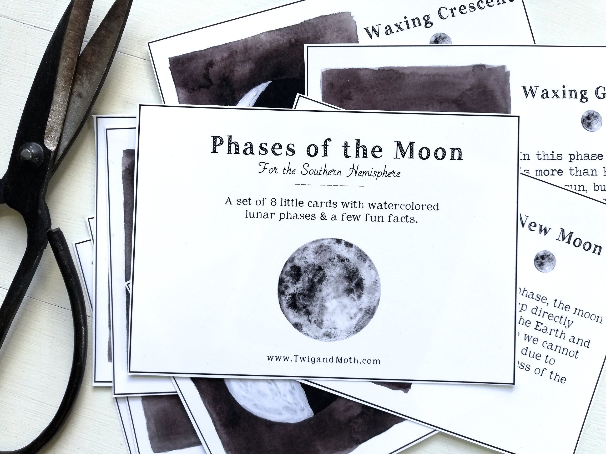 Phases of the Moon Cards - Northern & Southern Hemisphere Sets, Home ...