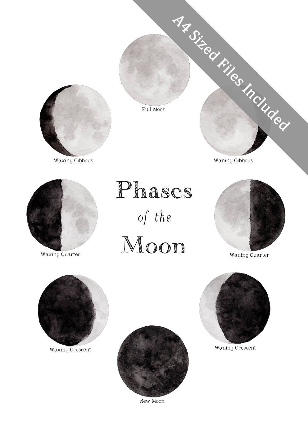 Phases of the Moon Print - for Both the NORTHERN and SOUTHERN ...