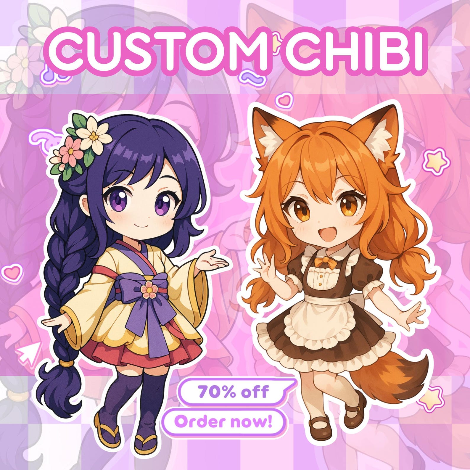 Custom Anime Chibi Portrait: Kawaii Emotes, Streamer PFP (PNG/PSD ...