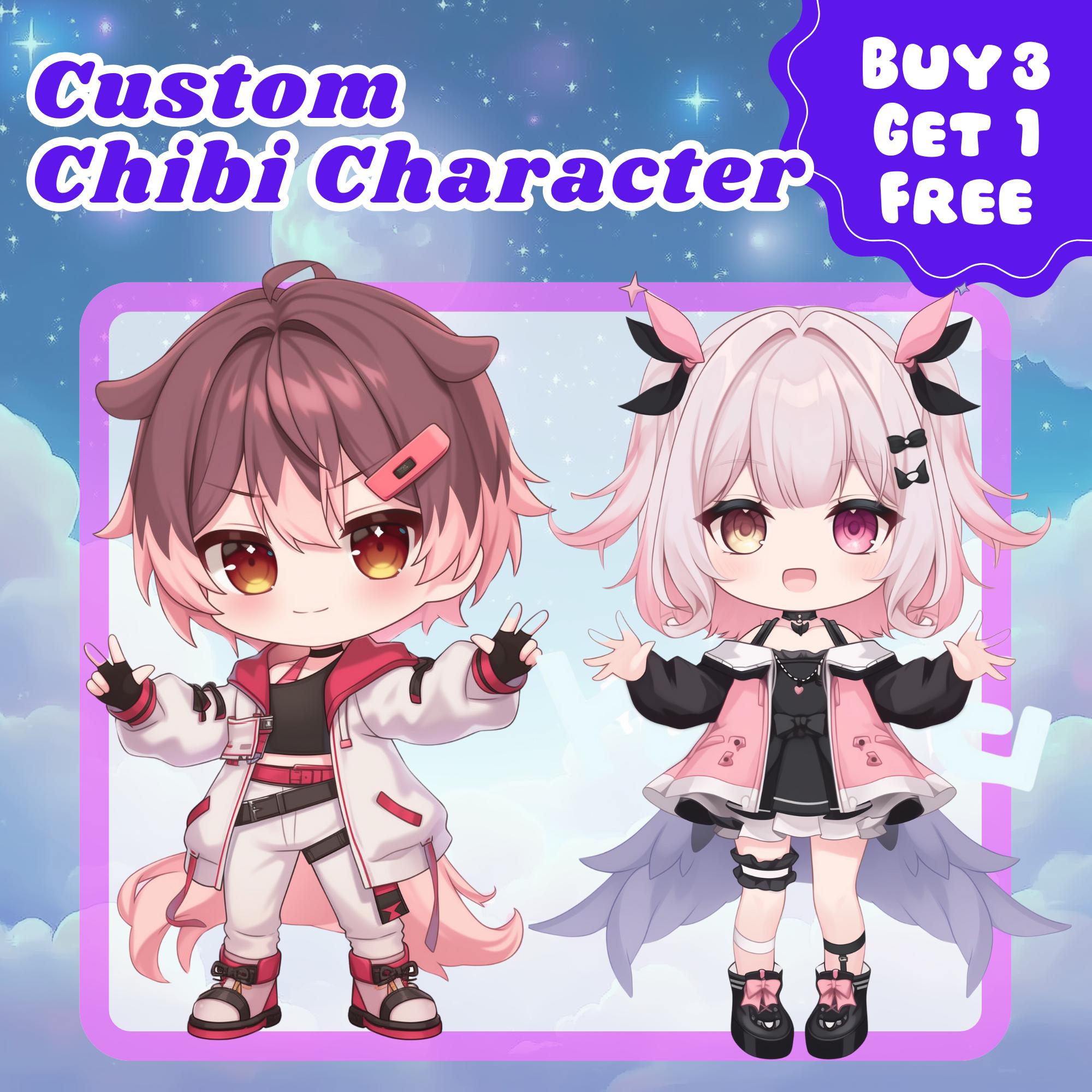 Custom Anime Chibi Portrait: Kawaii Emotes, Streamer PFP (PNG/PSD ...